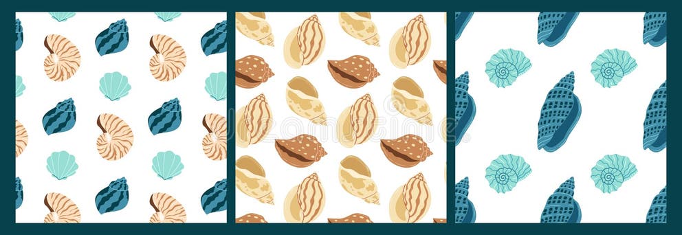 Colorful Shell Patterns in a Decorative Design Showcasing Different ...