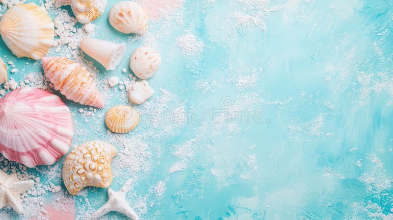 Colorful Shells on a Sandy Beach Background Stock Photo - Image of ...