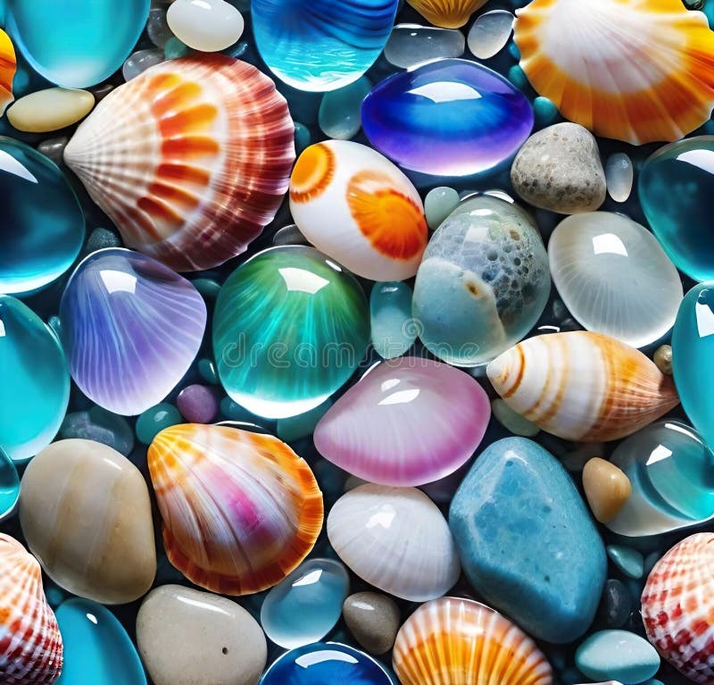 Colorful Shells and Sea Pebbles Stock Photo - Image of pebbles ...