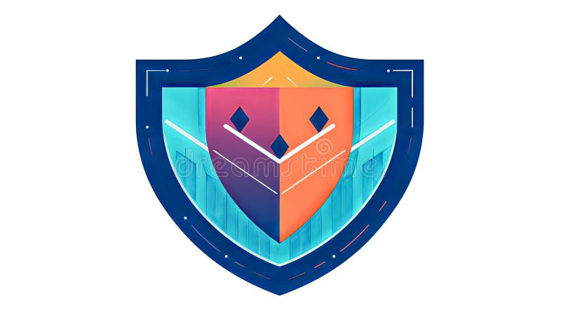 A Colorful Shield with a Blue Border Stock Illustration - Illustration ...