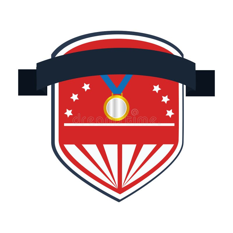 Colorful Shield Award Sign stock vector. Illustration of achievement ...