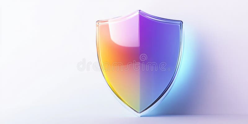 Colorful Shield with a Rainbow Pattern Stock Illustration ...