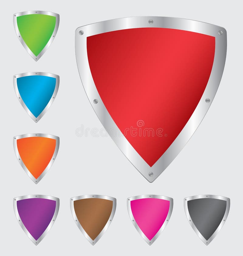 Colorful shield set stock vector. Illustration of computer - 30632186