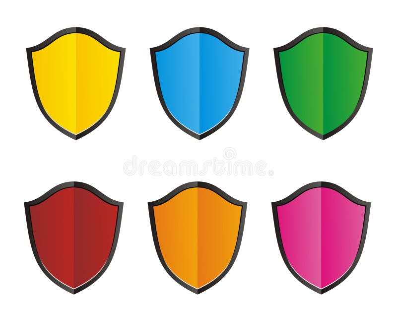 Shield design set stock vector. Illustration of graphic - 5416281