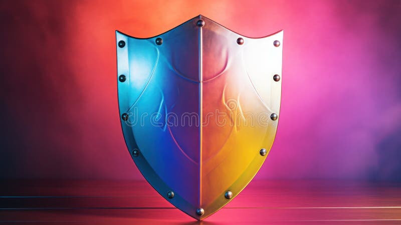A Colorful Shield on a Table Stock Illustration - Illustration of ...