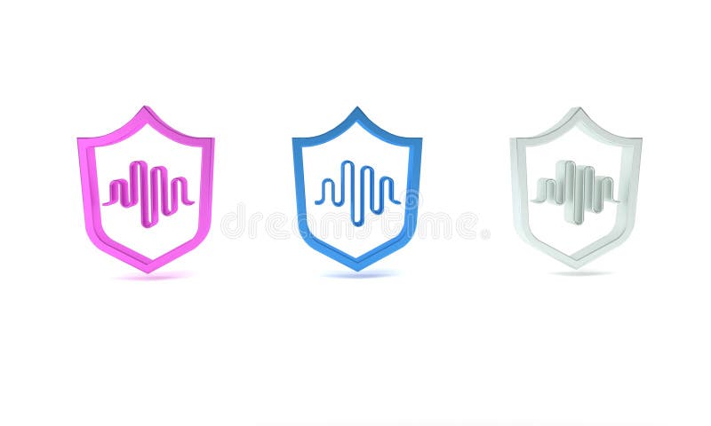 Colorful Shield Voice Recognition Icon Isolated on White Background ...
