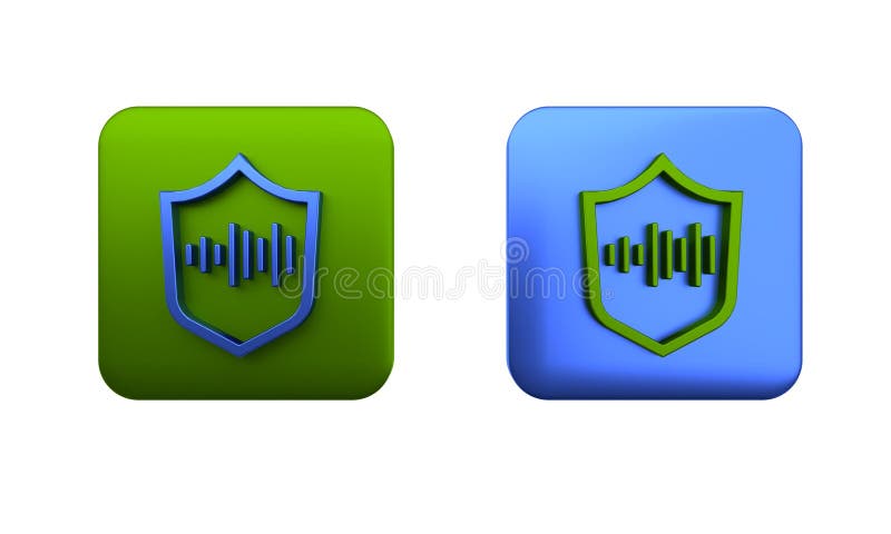 Colorful Shield Voice Recognition Icon Isolated on White Background ...