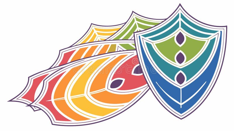 Colorful Shields Heraldic Emblem Pattern, Vector Design Generative AI ...