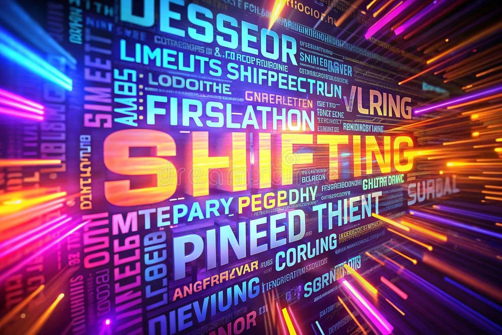 Colorful Shifting Words, Dynamic Abstract Background Stock Illustration ...