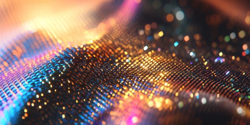 Colorful Shimmering Fabric with Sparkling Details Illuminated by Soft ...