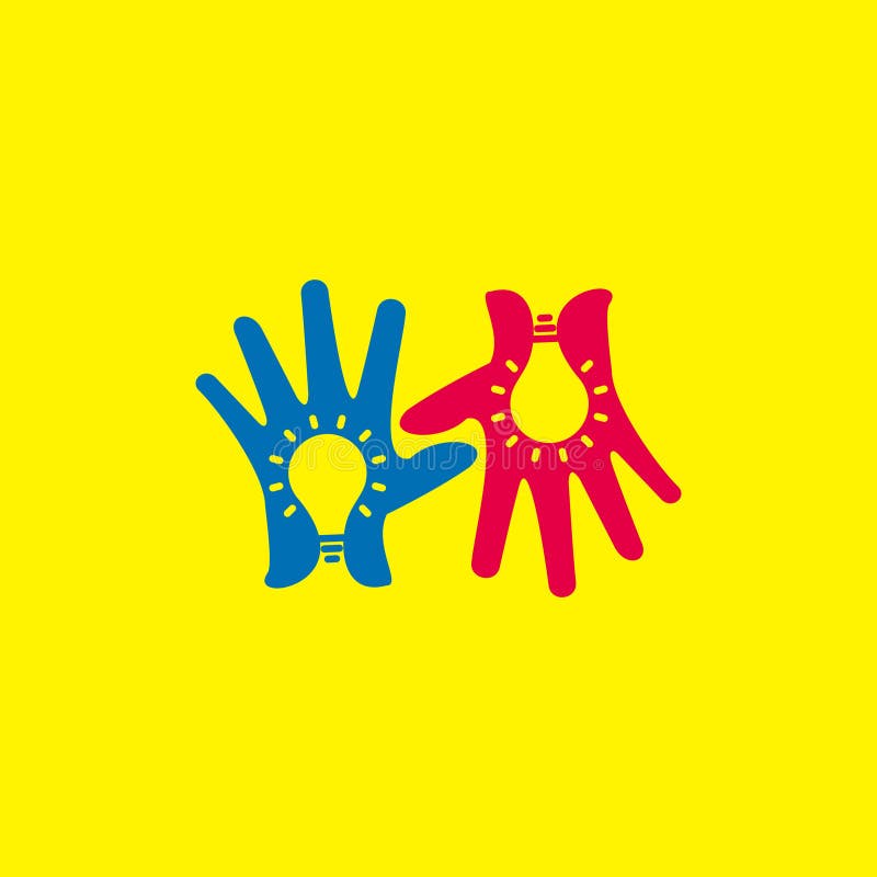 Colorful Shine Hand Creative Symbol School Decoration Vector Stock ...