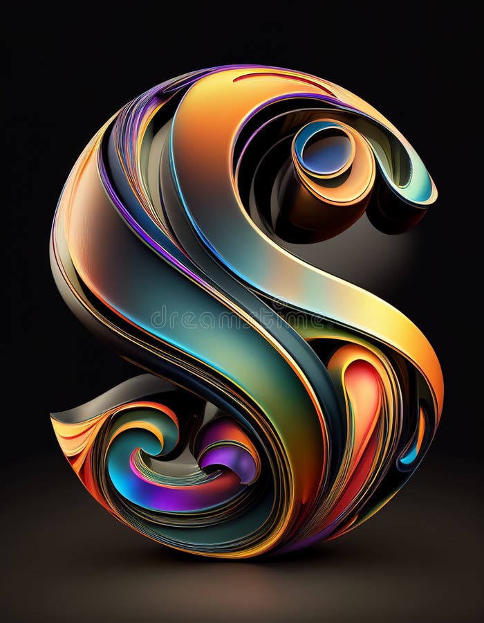 Colorful Shiny Metal Letter S Abstract Design ,AI-generated Stock ...