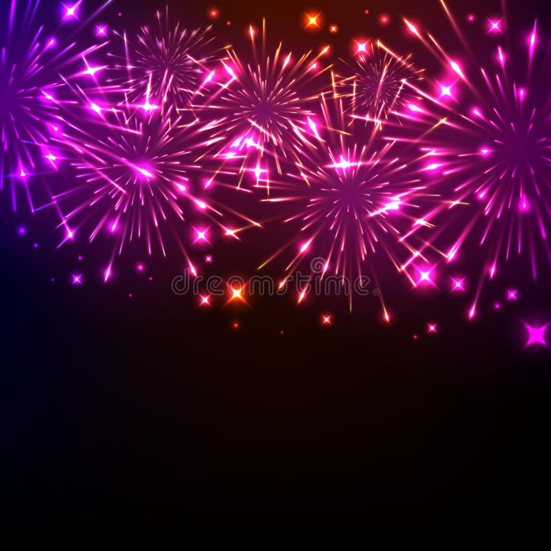 Realistic fireworks stock vector. Illustration of backdrop - 30374229
