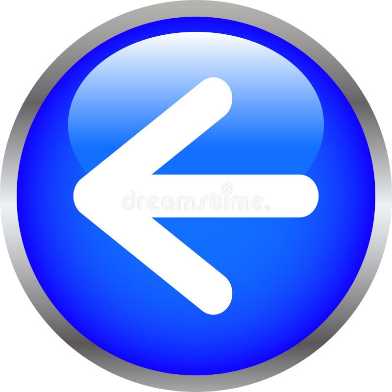 Colorful Shiny Round Button with Left Arrow Mark Stock Vector ...