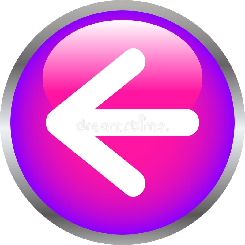 Colorful Shiny Round Button with Left Arrow Mark Stock Vector ...