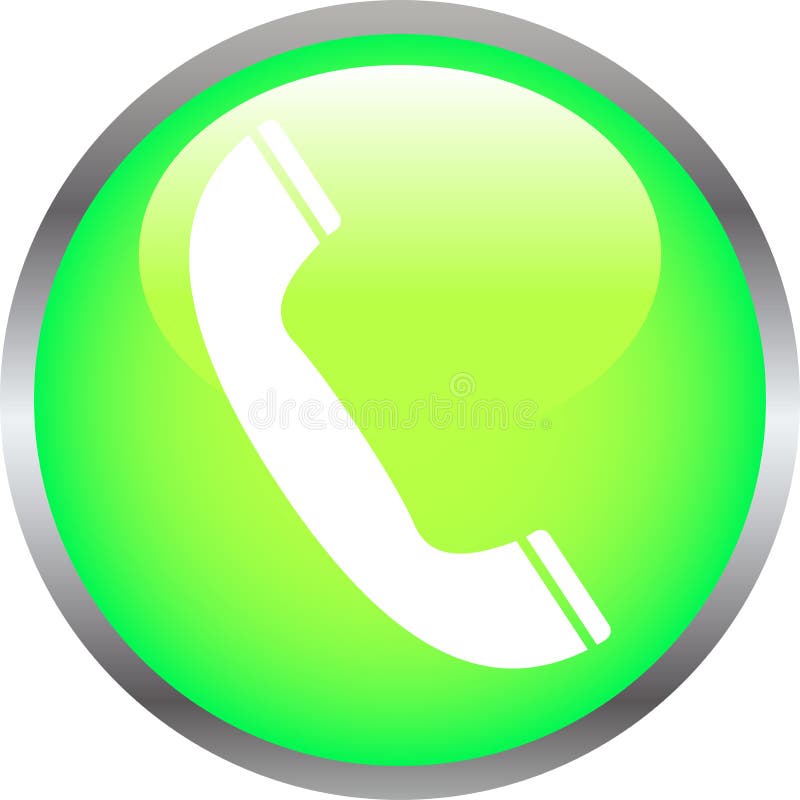 Colorful Shiny Round Button with Phone Mark Stock Vector - Illustration ...