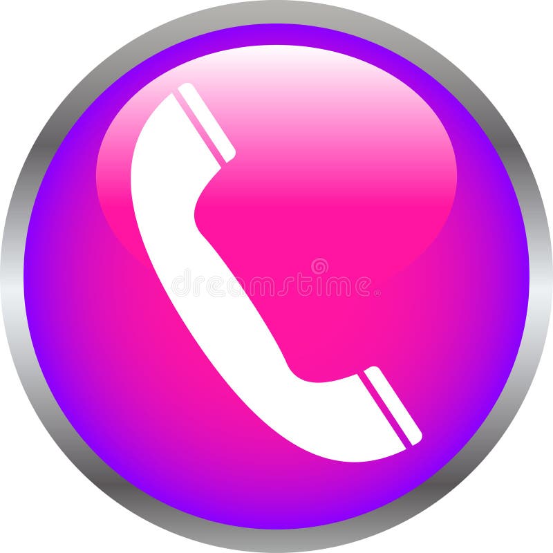 Colorful Shiny Round Button with Phone Mark Stock Vector - Illustration ...
