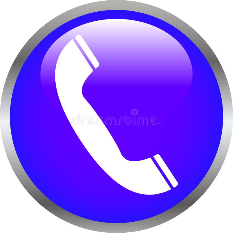 Colorful Shiny Round Button with Phone Mark Stock Vector - Illustration ...