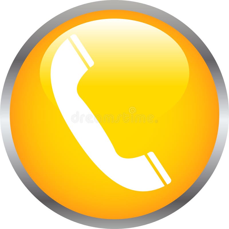Colorful Shiny Round Button with Phone Mark Stock Vector - Illustration ...