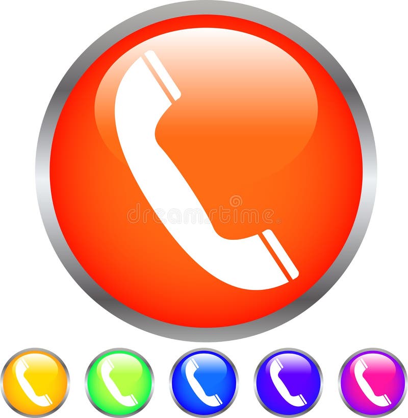 Colorful Shiny Round Button with Phone Mark Set Stock Vector ...