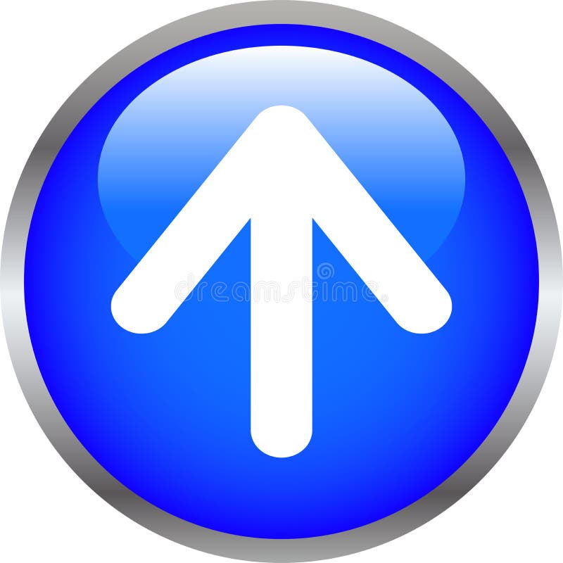 Colorful Shiny Round Button with Up Arrow Mark Stock Vector ...