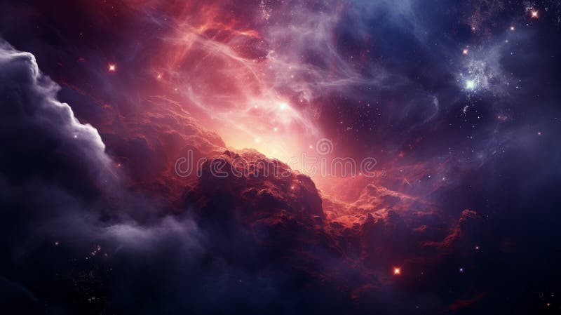 Colorful and Shiny Space with Large Clouds: a Serene Visual of the ...