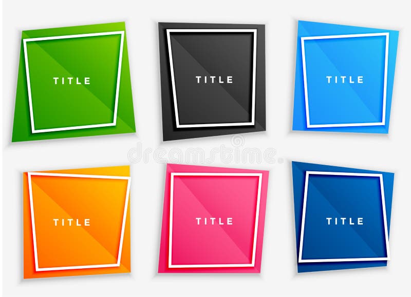Colorful Shiny Text Frames Set Stock Vector - Illustration of text ...
