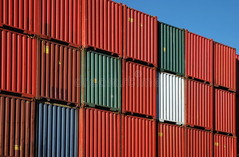 Colorful Shipping Container Stock Image - Image of import, storage ...