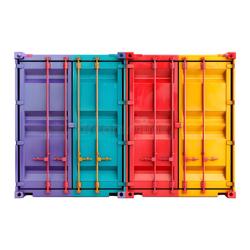 Colorful Shipping Container on Transparent Background - Ai Generated ...