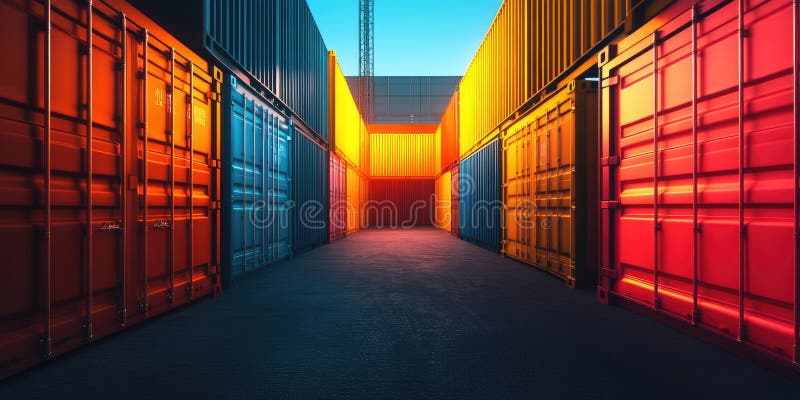 Colorful Shipping Containers Global Trade Logistics Stock Illustration ...