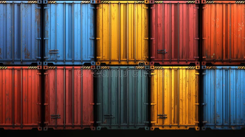 Colorful Shipping Containers Industrial Storage Stock Illustration ...