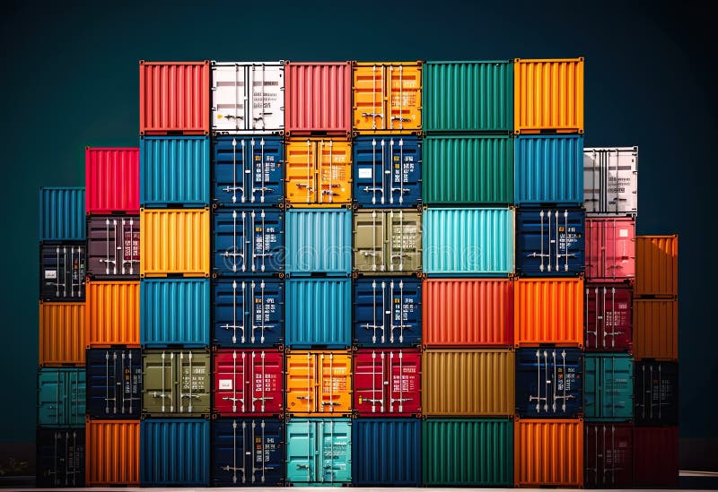 Colorful Shipping Containers Stock Illustration - Illustration of ...