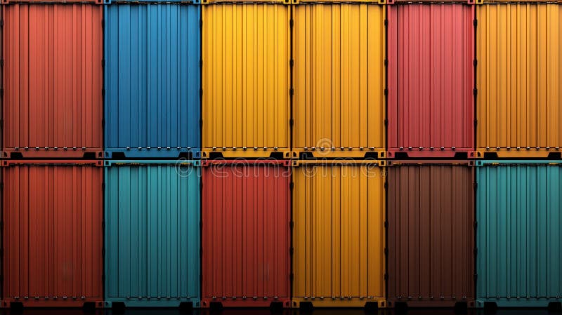 Colorful Shipping Containers Stacked Together Stock Illustration ...