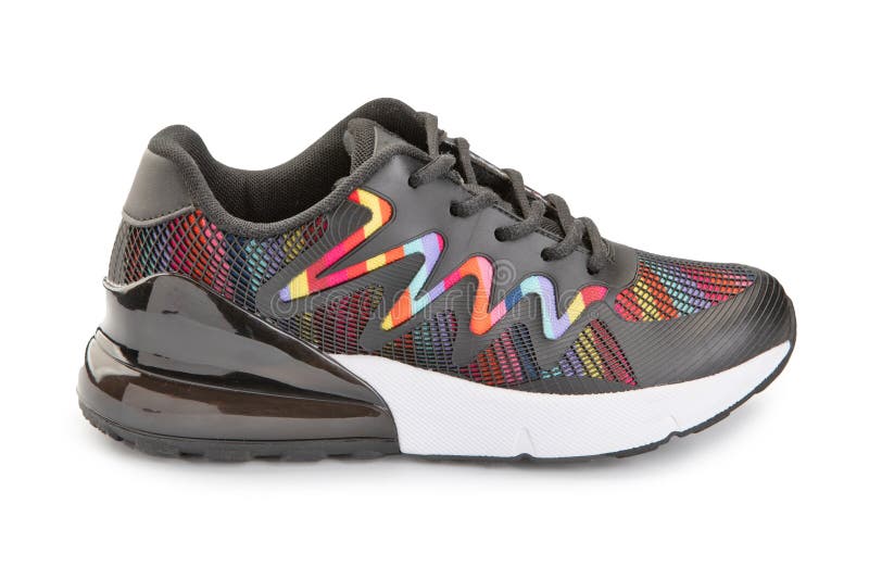A Colorful Shoe with a Black Sole Stock Photo - Image of design, rubber ...