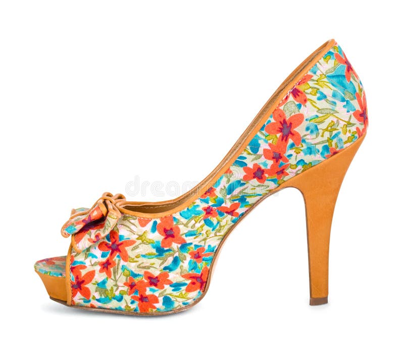 Colorful Shoes with Floral Print Stock Image - Image of isolated ...