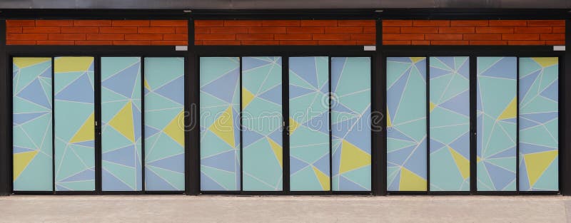 Colorful Shop with Graphic Texture, Mini Store Door Stock Photo - Image ...