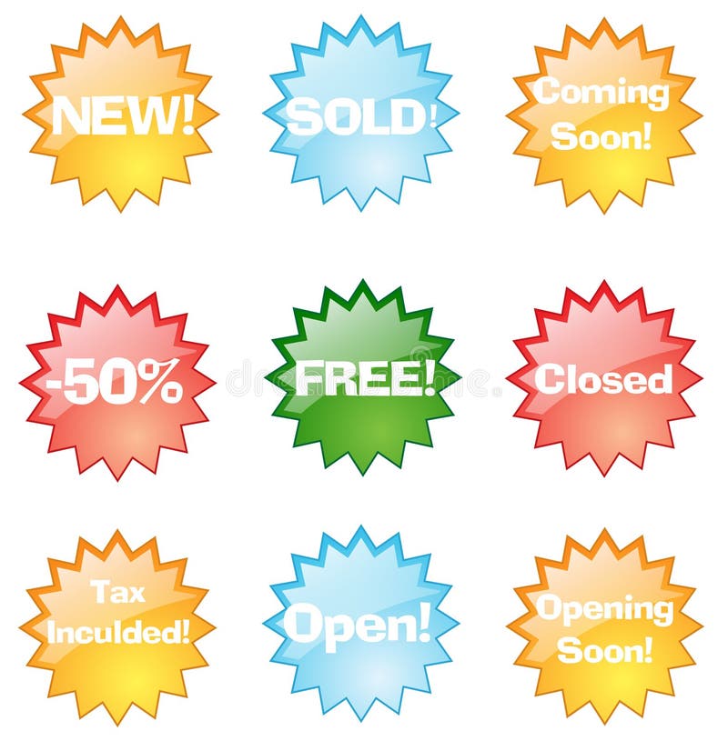Shop now stickers stock illustration. Illustration of background ...