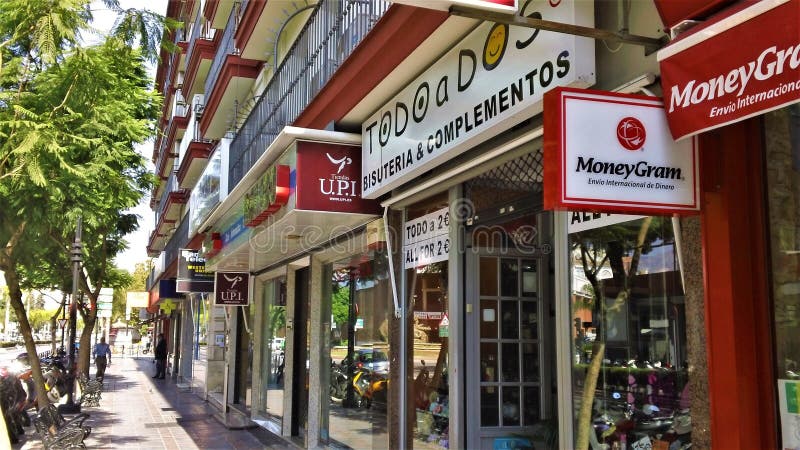 Colorful Storefronts in Quaint Village Stock Image - Image of dining ...