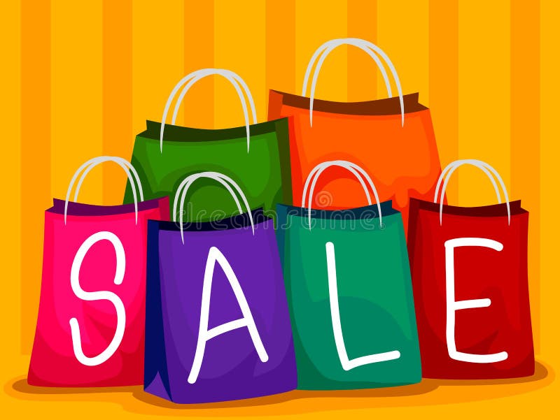Colorful Shopping Bag Sale stock vector. Illustration of discount ...