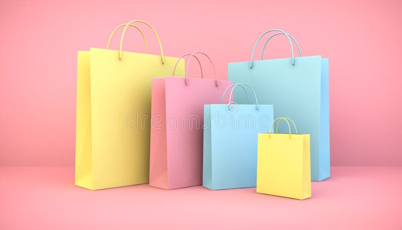 Colorful Shopping Bags Collection Stock Illustration - Illustration of ...