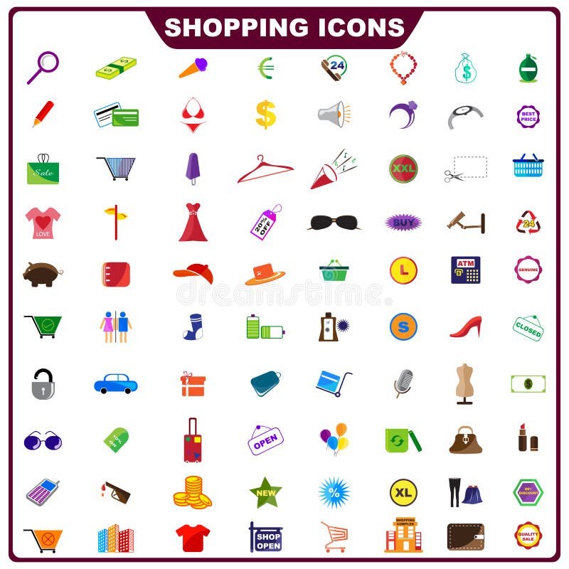 Shopping and shipping icon stock vector. Illustration of close - 45869635