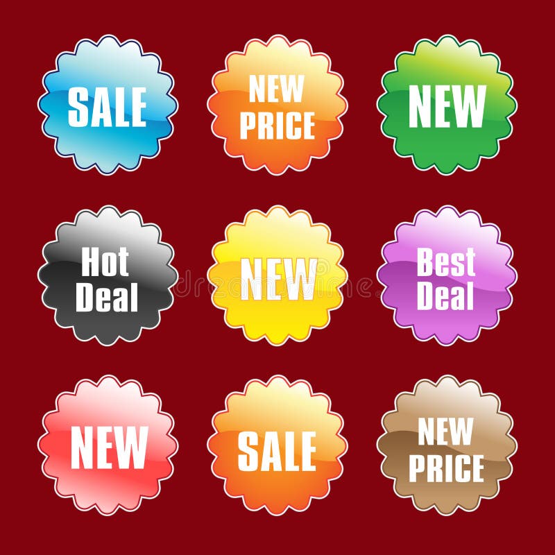 Colorful shopping tags stock vector. Illustration of price - 10702183
