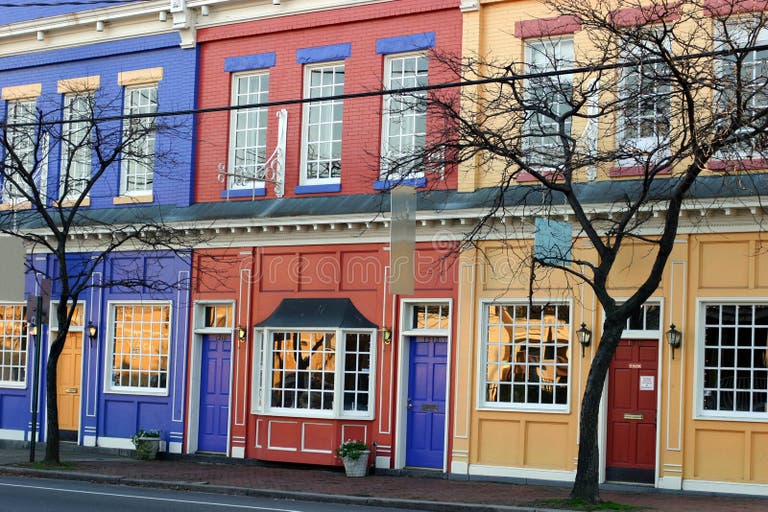 Colorful shops stock photo. Image of trees, colorful, front - 61910