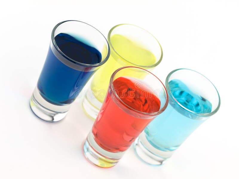 Colorful Shot Glasses stock image. Image of colors, bartender - 7304535