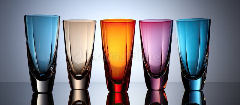 Colorful Shot Glasses Displayed on the Table As Drinkware Stock Photo ...