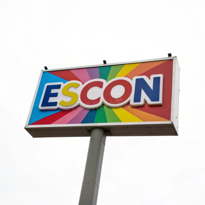 Colorful Sign Saying "Escon" on it on a Transparent Background Stock ...