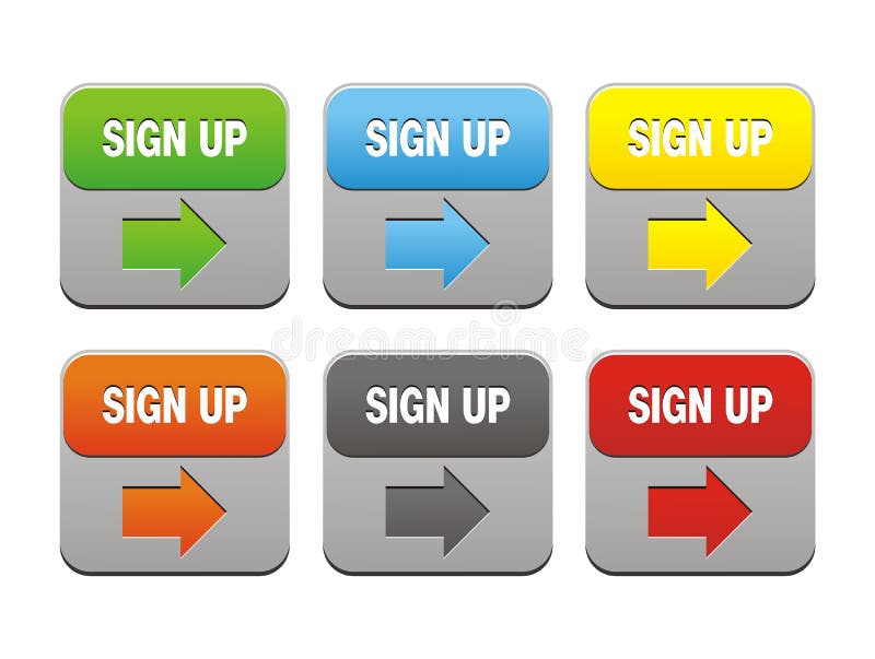 Sign in and Sign Out Buttons Stock Illustration - Illustration of blue ...