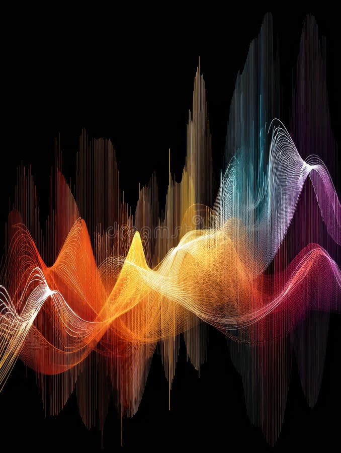 Colorful Signal Waves Depicting AI Conversation Flow with Dynamic ...