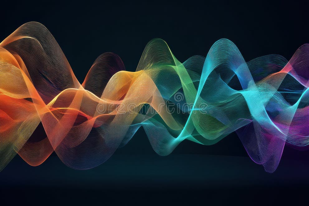 Colorful Signal Waves Illustrate AI Conversation Flow in a Dynamic and ...