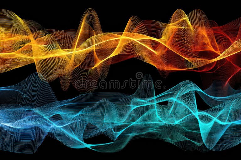 Colorful Signal Waves Illustrate AI Conversation Flow in a Dynamic ...